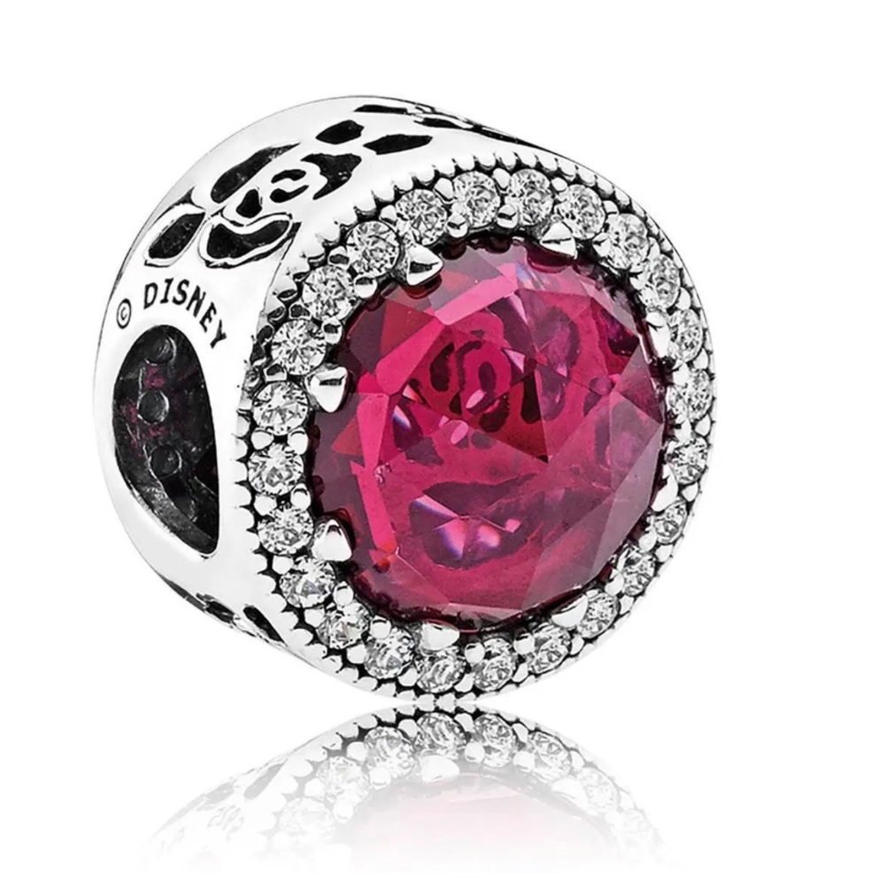 Pandora Disney’s Belle’s Radiant, Rose Charm. - Gem